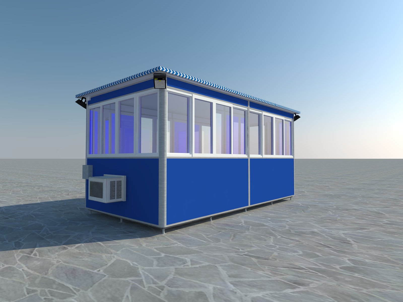 Security Guard Booth 8x20 | Guardian Booth